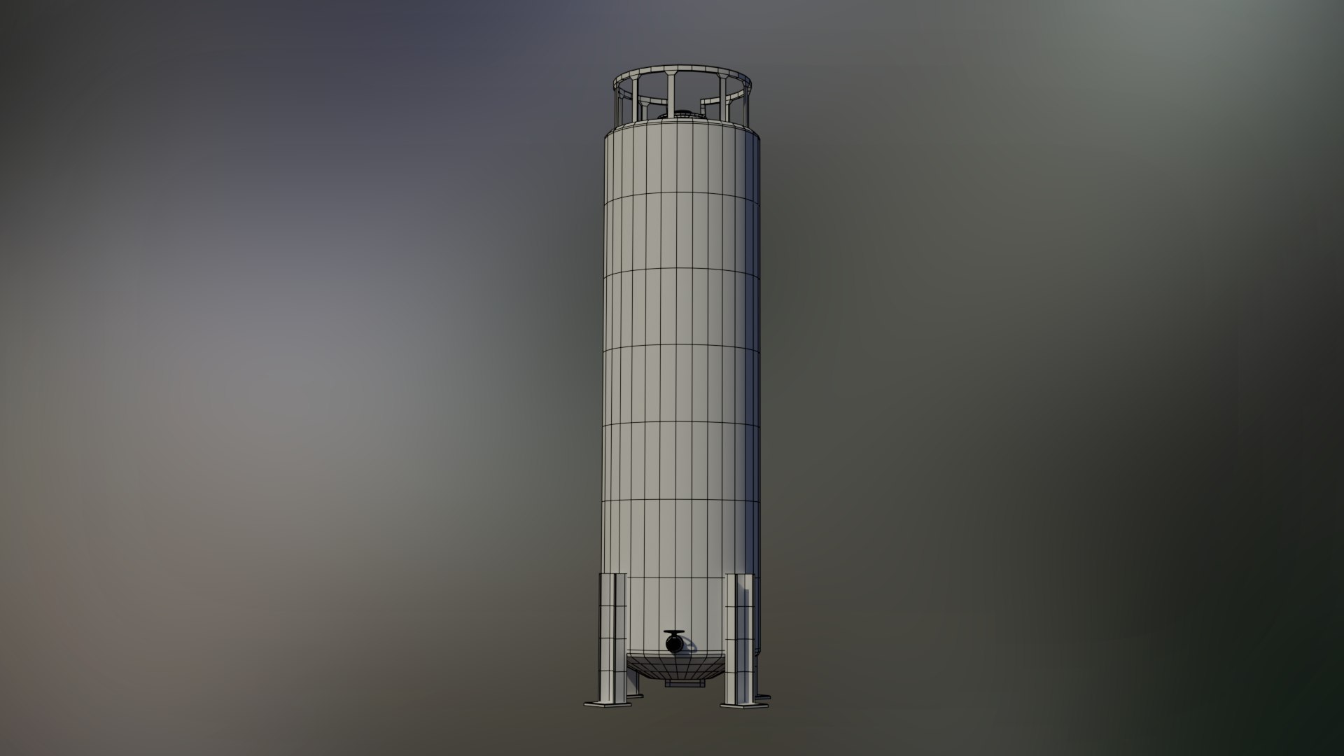 3D Industrial Vertical Storage Tank - Black - TurboSquid 1807222