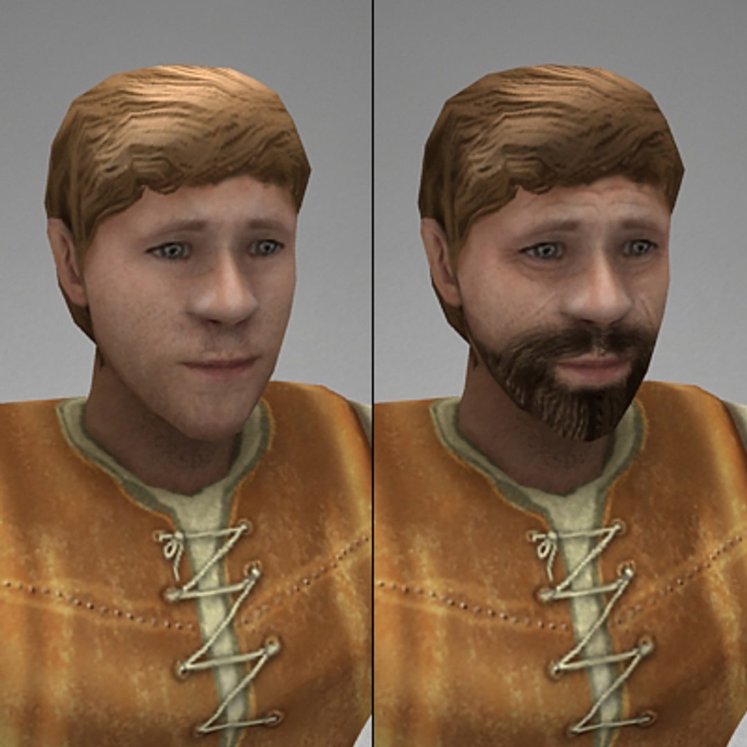 Rigged Peasant Animations 3d Model