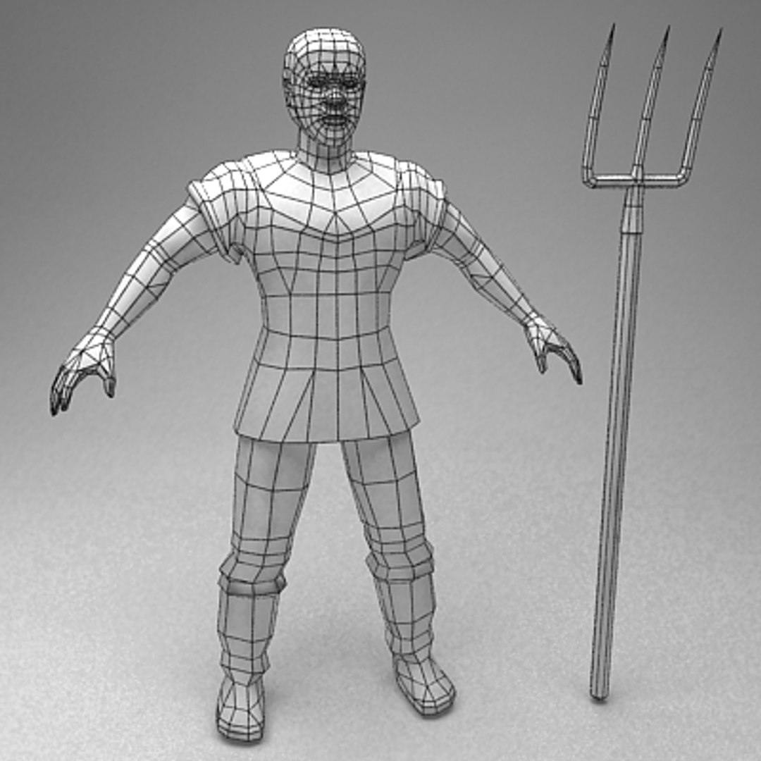 Rigged Peasant Animations 3d Model