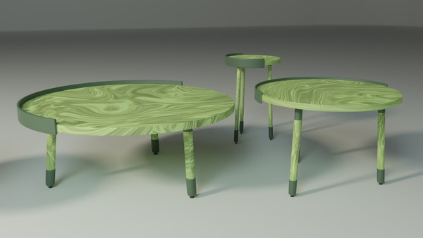 3D Round Coffee Table Set - TurboSquid 1993044