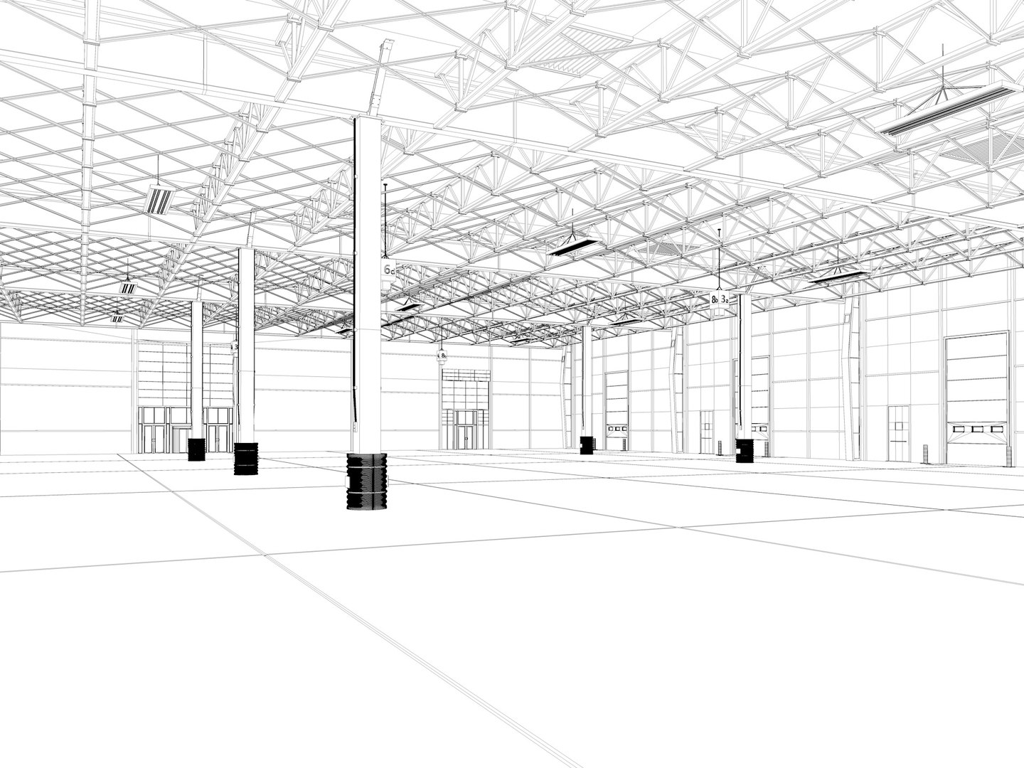 Exhibition Hall Warehouse 4 3D - TurboSquid 2074636
