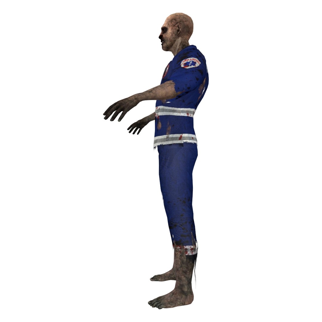 3d rigged zombie paramedic 3