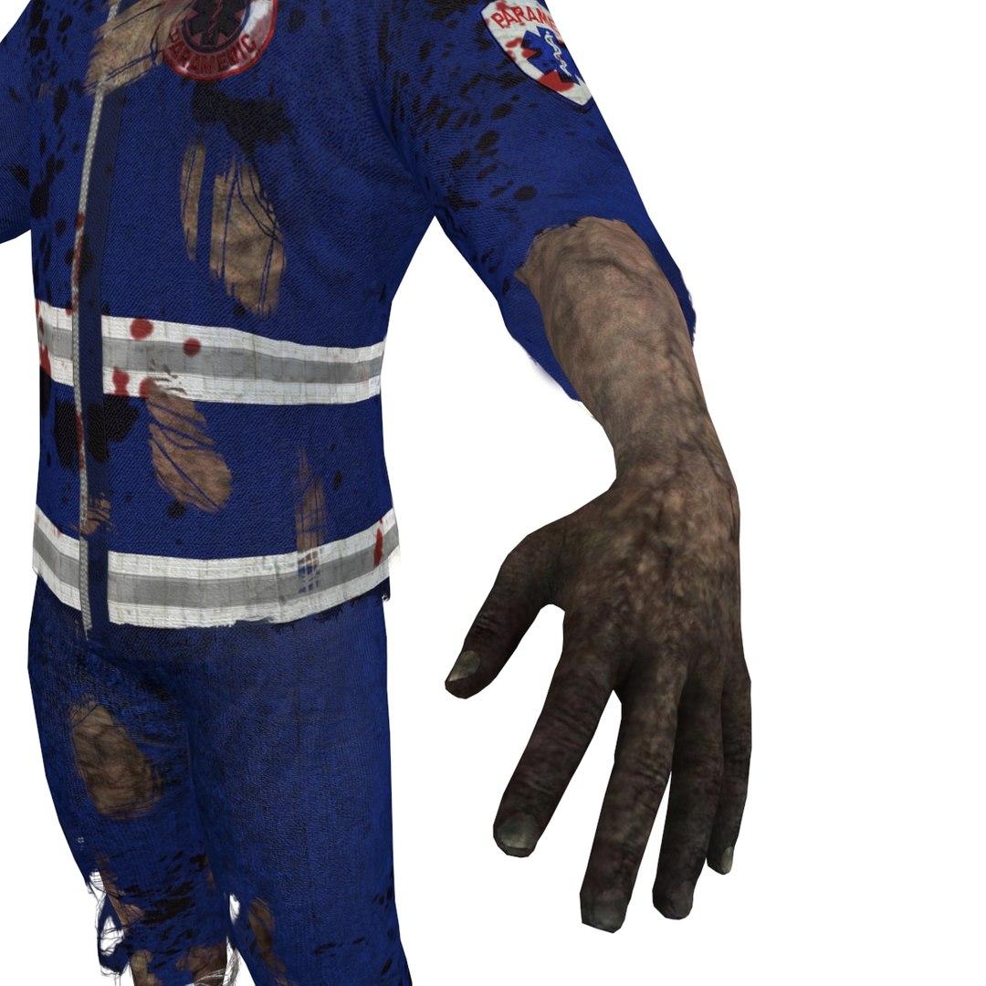 3d rigged zombie paramedic 3