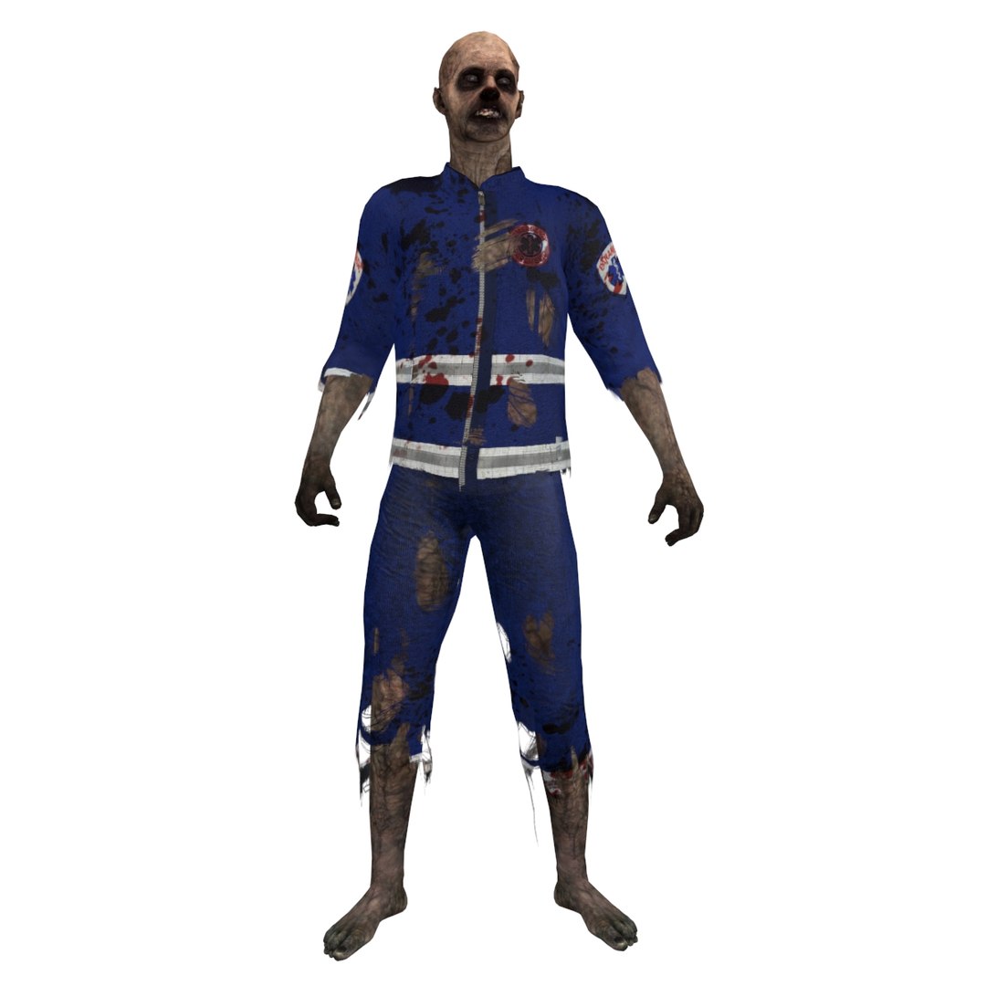 3d rigged zombie paramedic 3
