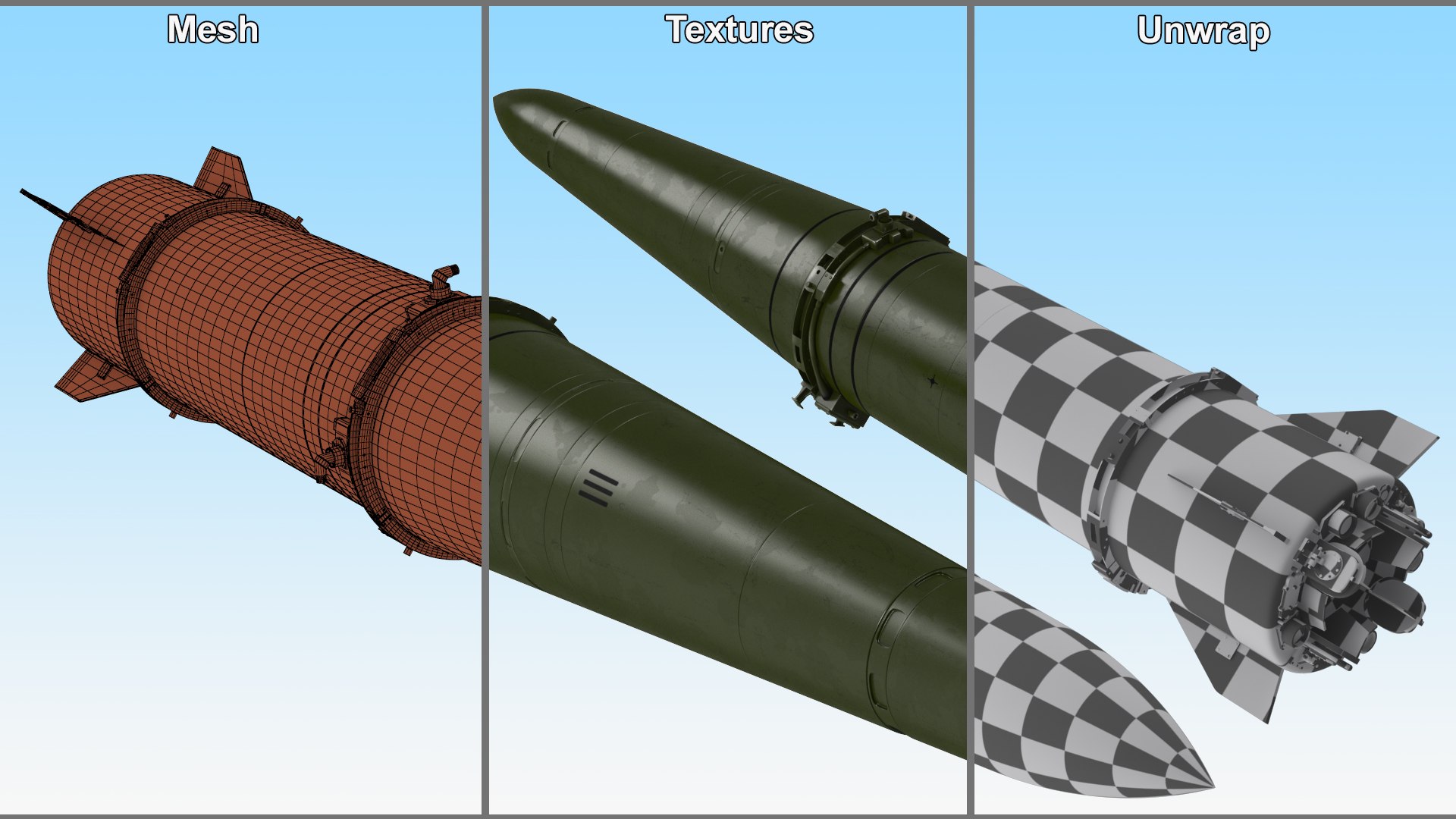 Russian Ballistic Missile 9M723 Iskander 3D Model - TurboSquid 2217098
