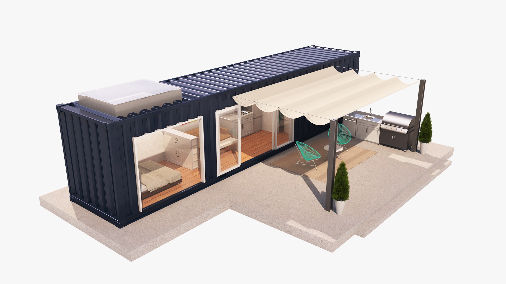 3D Container House Model - TurboSquid 1481569