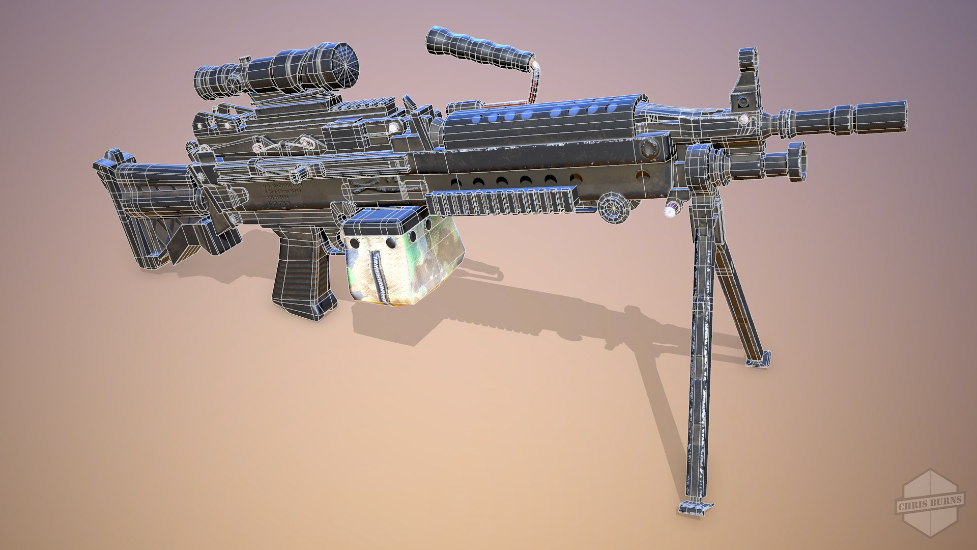 3D M249 Machine Gun Model - TurboSquid 1285673