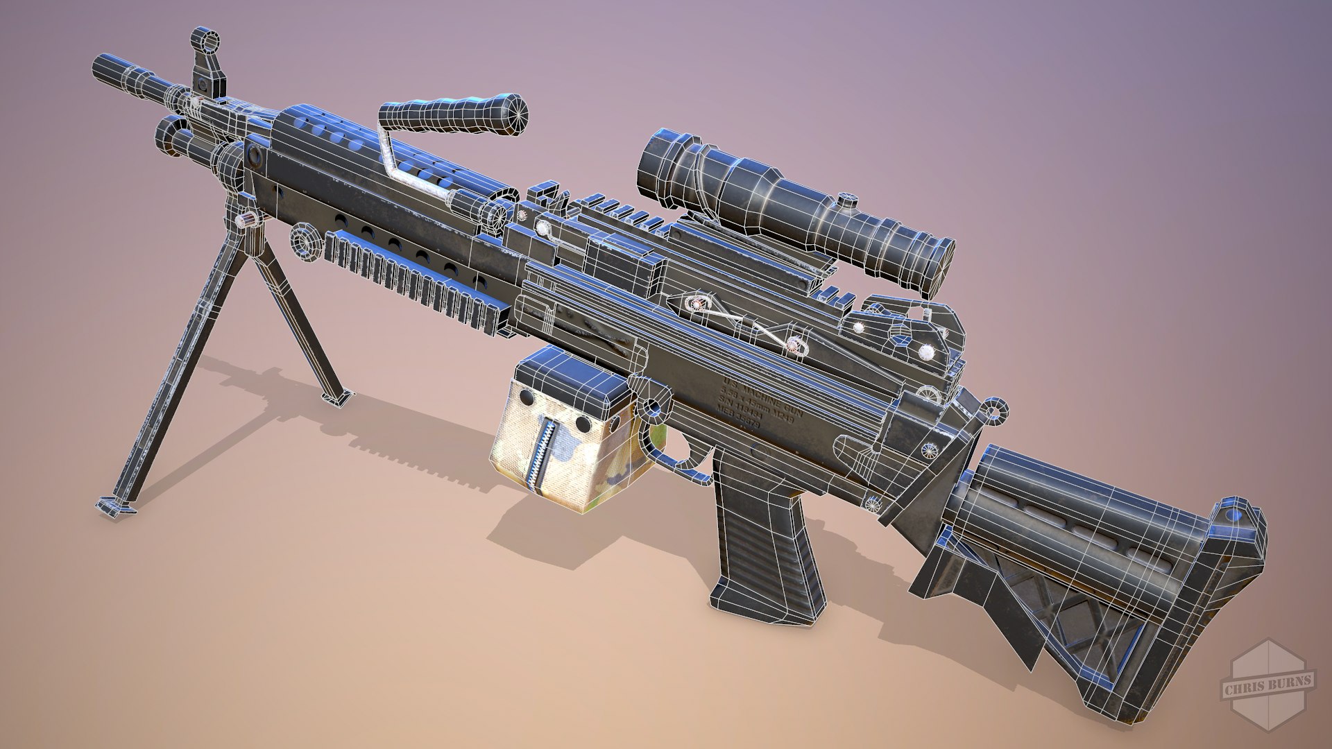 3D M249 Machine Gun Model - TurboSquid 1285673