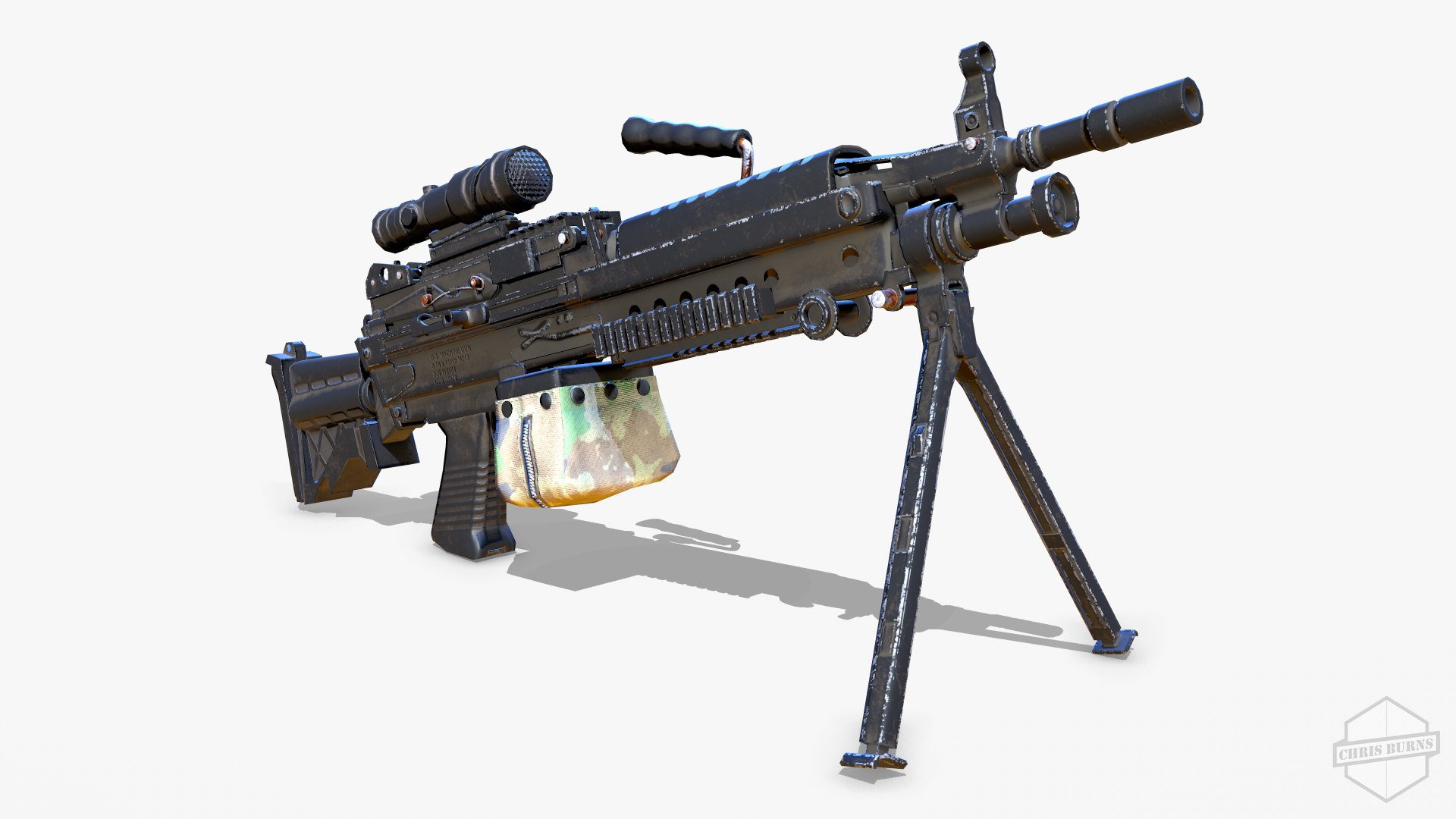 3D M249 Machine Gun Model - TurboSquid 1285673