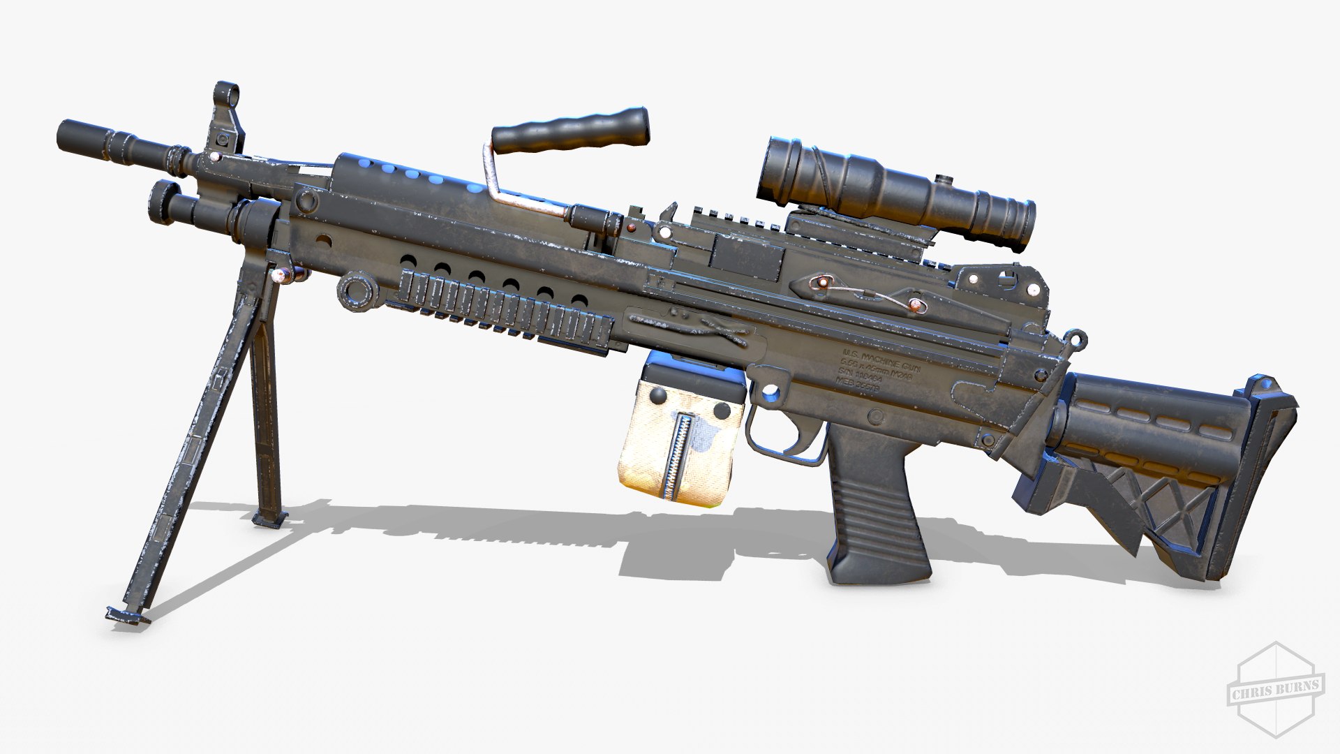 3D M249 Machine Gun Model - TurboSquid 1285673