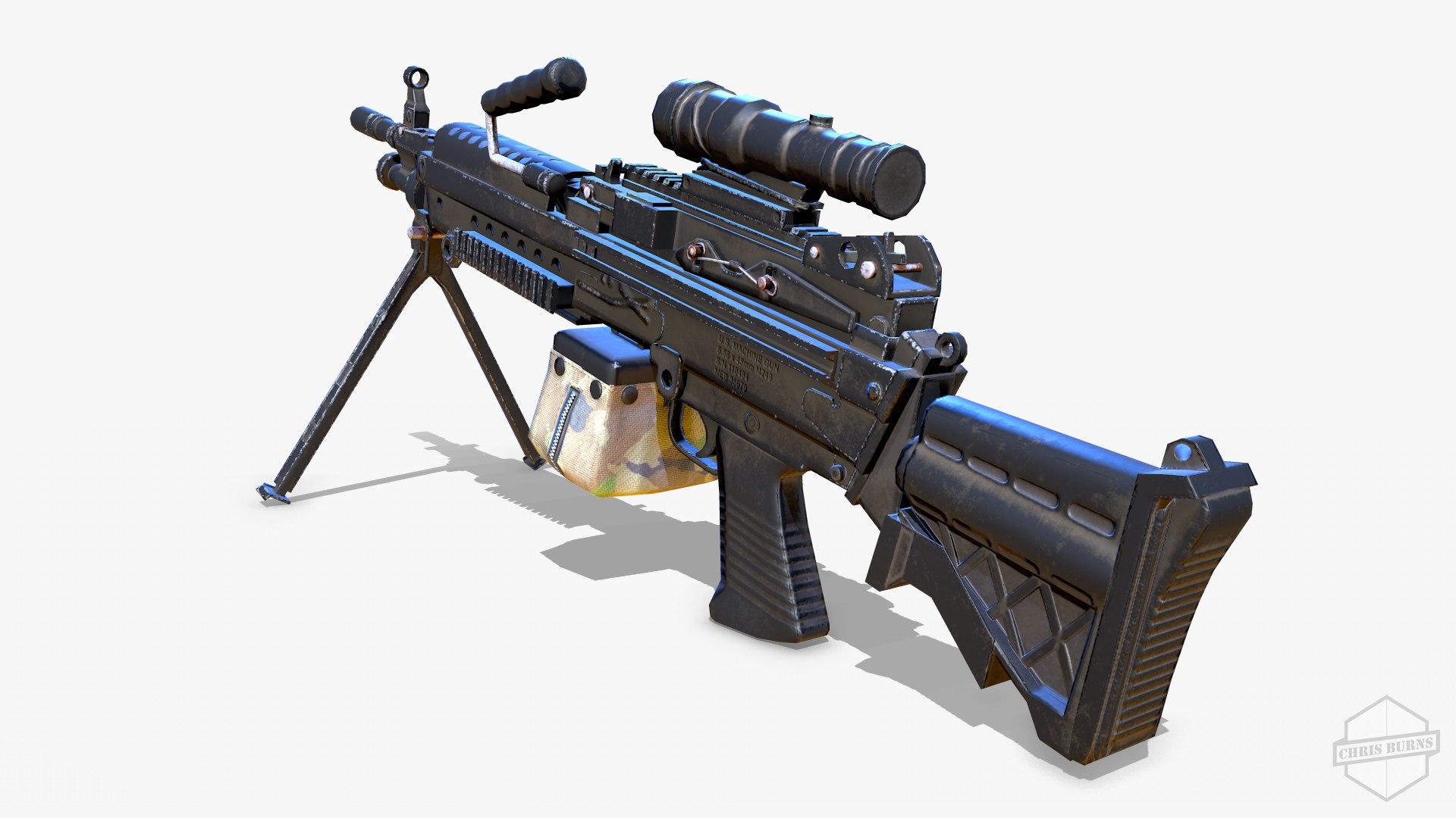 3D M249 Machine Gun Model - TurboSquid 1285673