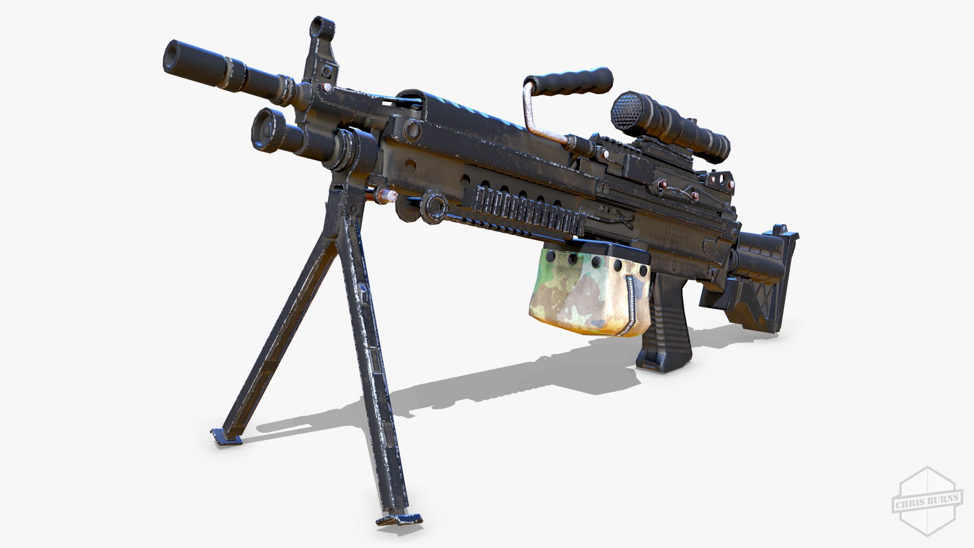 3D M249 Machine Gun Model - TurboSquid 1285673
