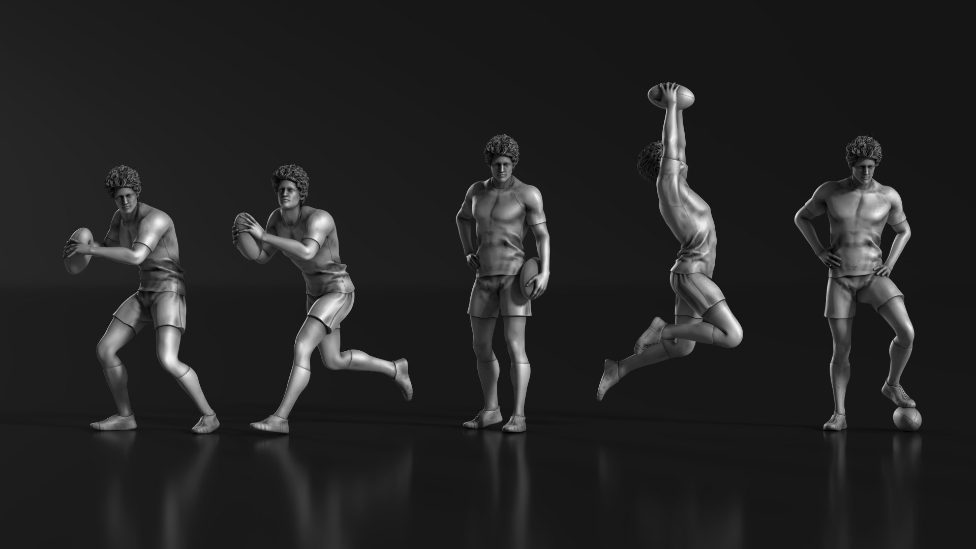 Rugby Poses 02 3D - TurboSquid 1971600