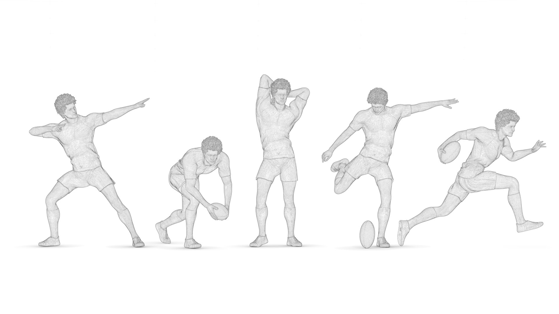 Rugby Poses 02 3D - TurboSquid 1971600