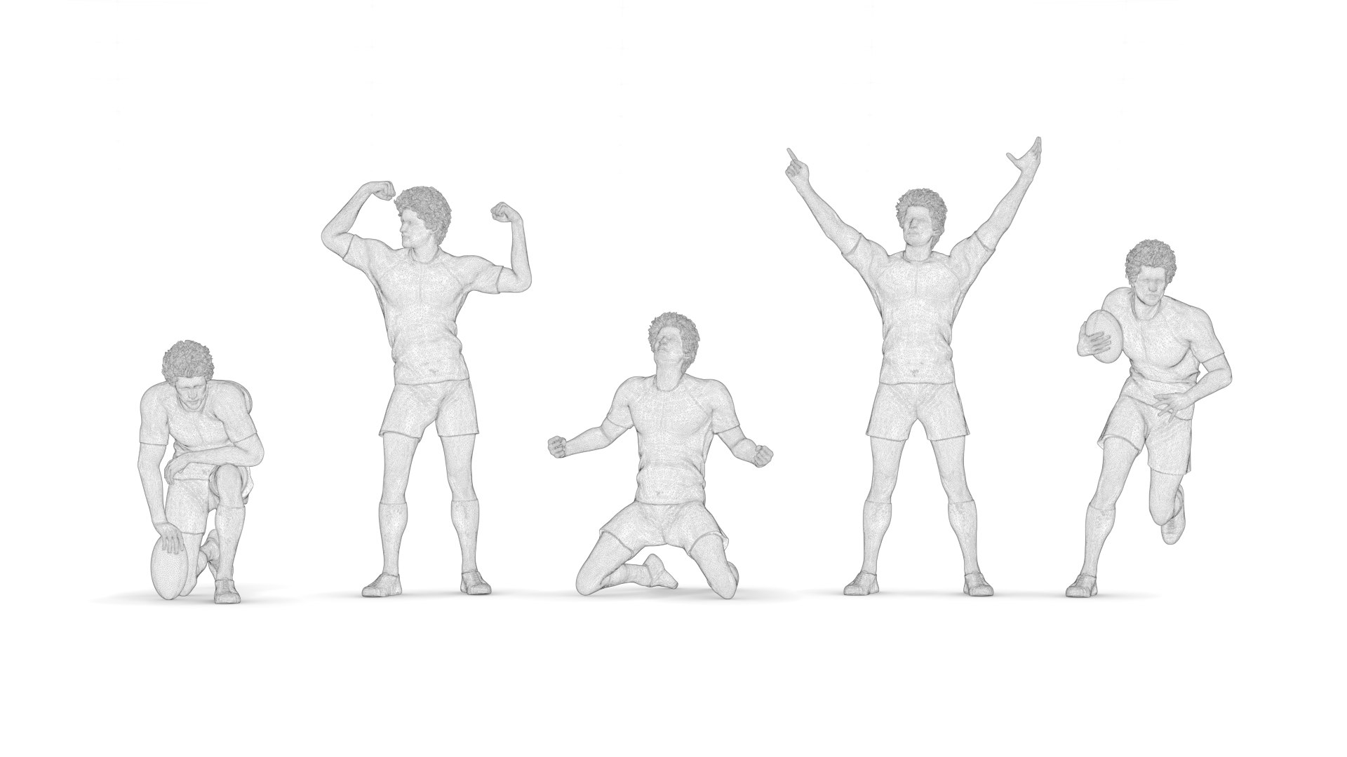 Rugby Poses 02 3D - TurboSquid 1971600