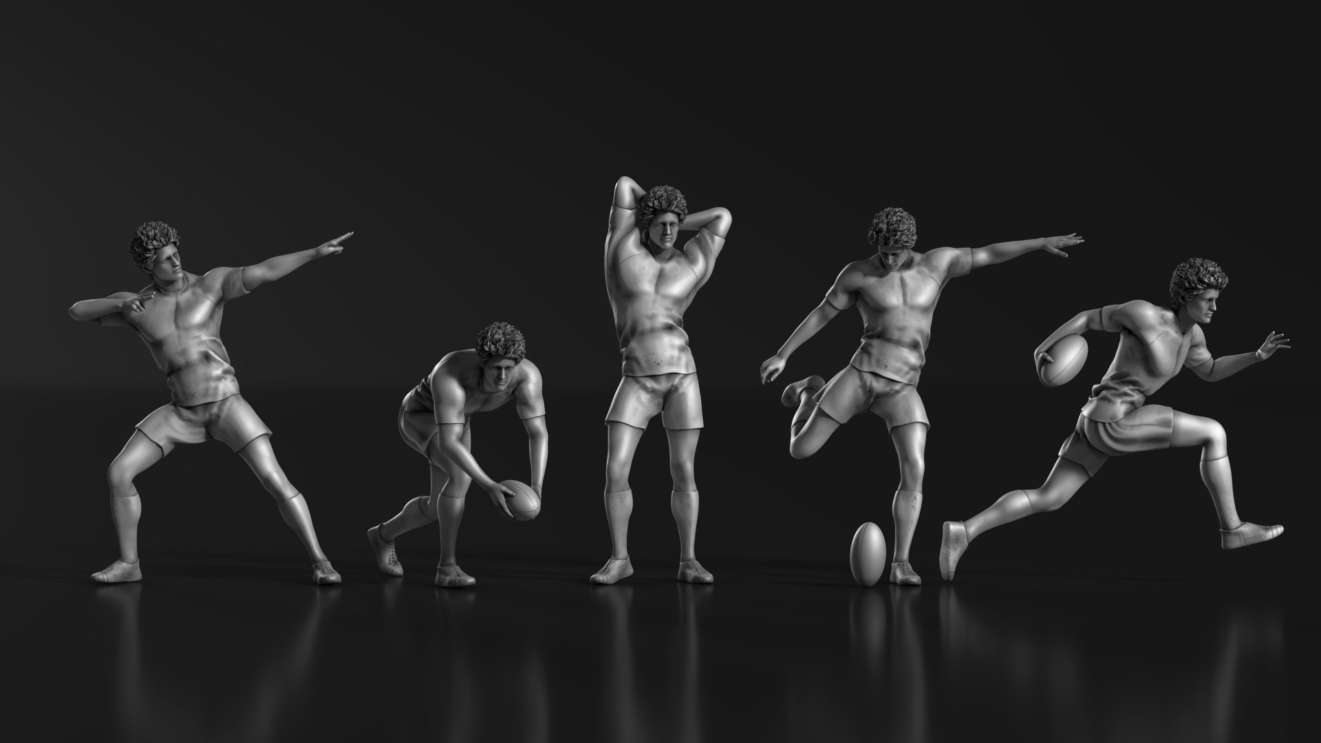 Rugby Poses 02 3D - TurboSquid 1971600