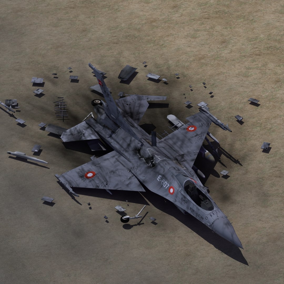 Fighter Jet Wreckage 3d Max