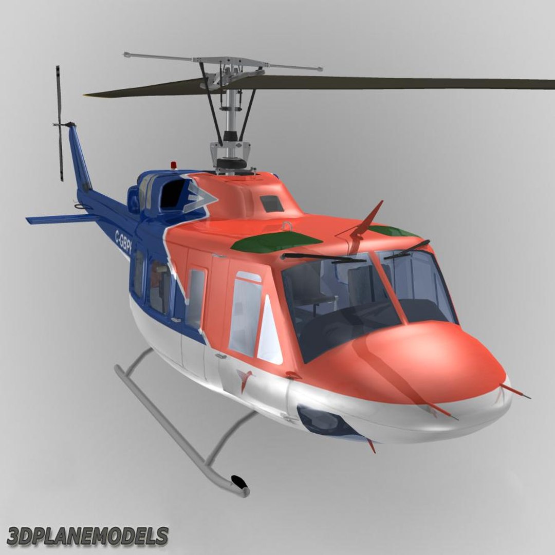 Bell 212 Huey Helicopter 3d Model
