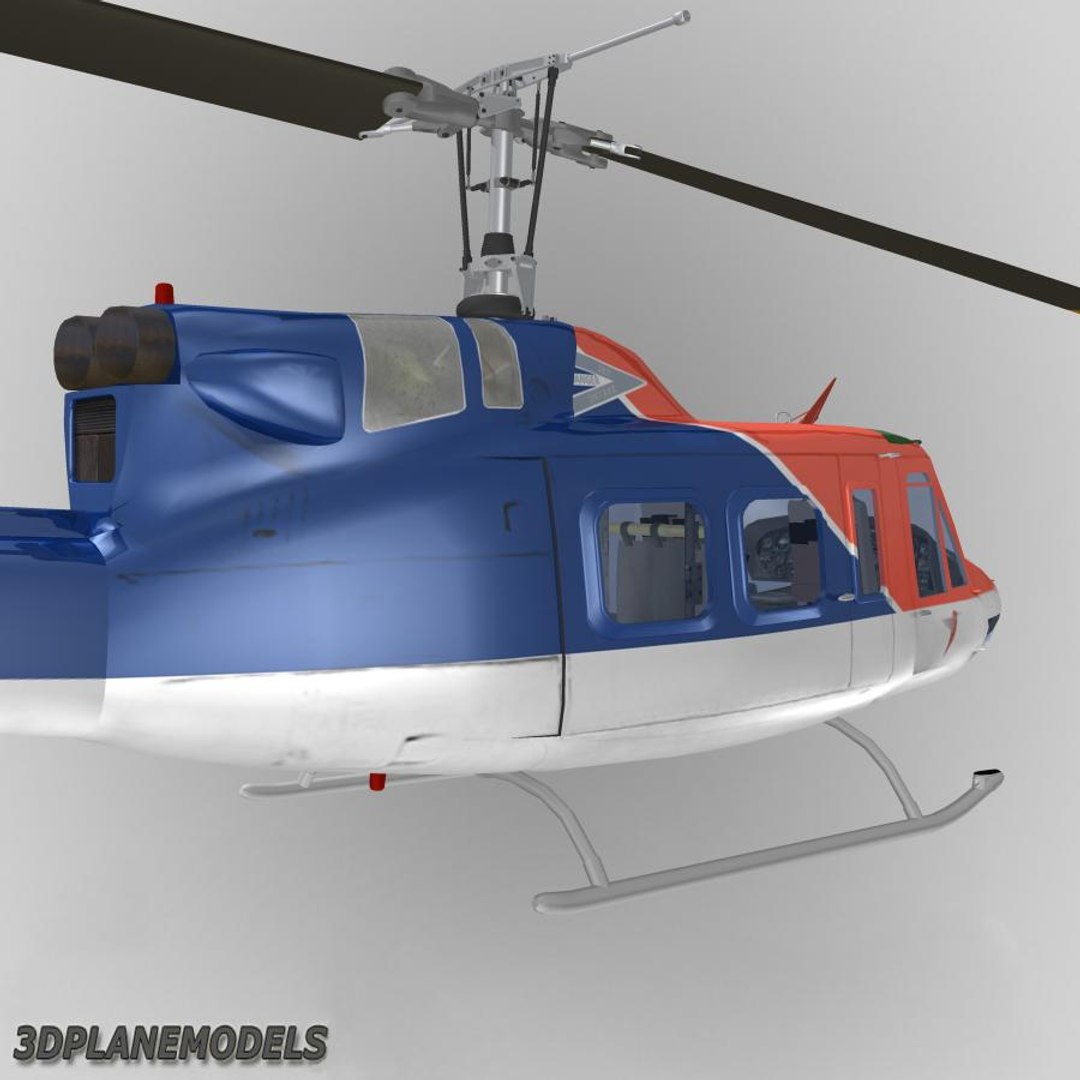 Bell 212 Huey Helicopter 3d Model