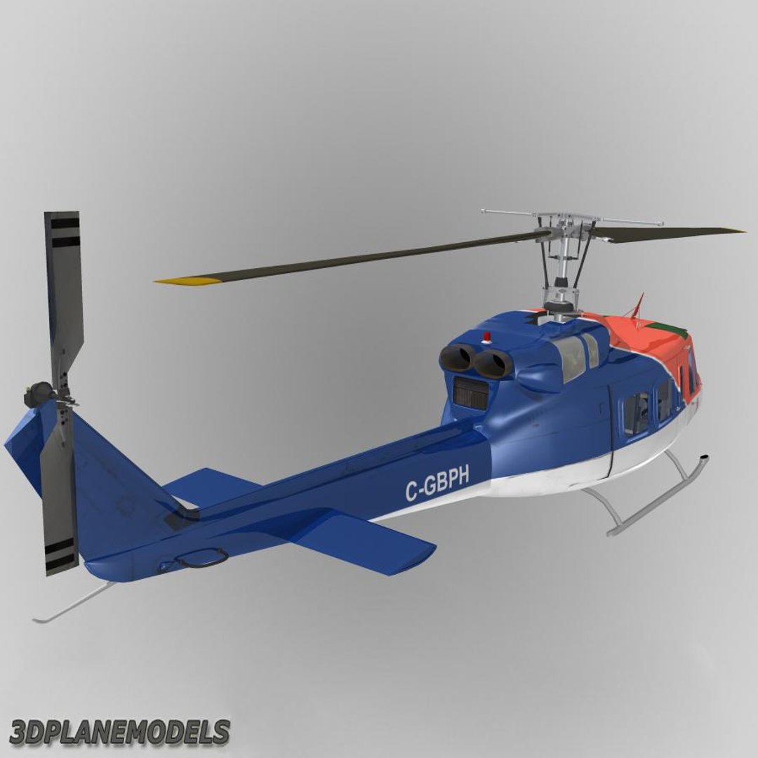 Bell 212 Huey Helicopter 3d Model