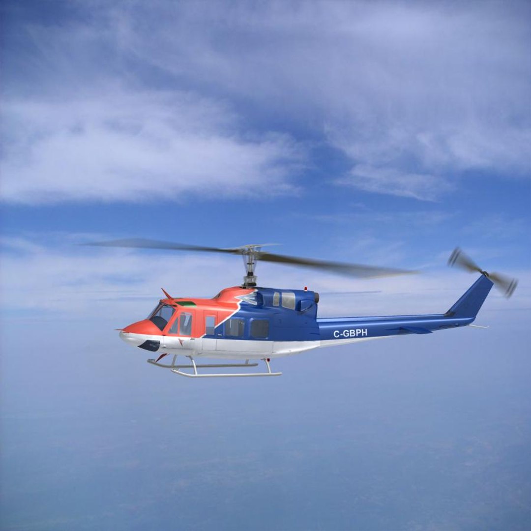 Bell 212 Huey Helicopter 3d Model