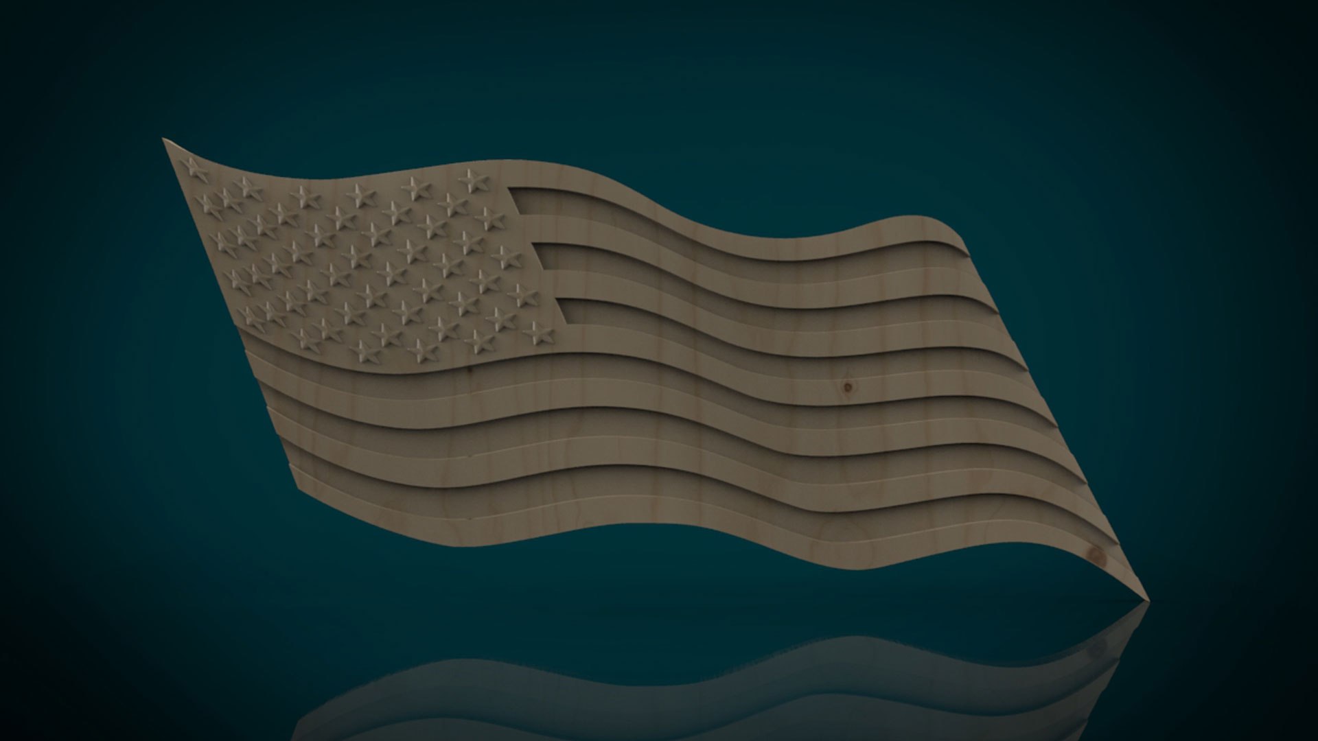 American Flag Wall Decor 3D model - TurboSquid 2101275