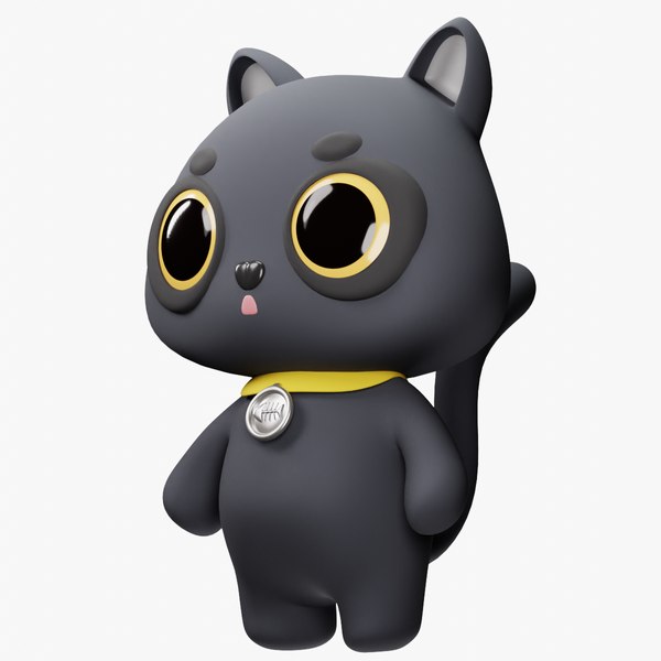 modelo 3d Gato De Dibujos Animados Gris - TurboSquid 2255382