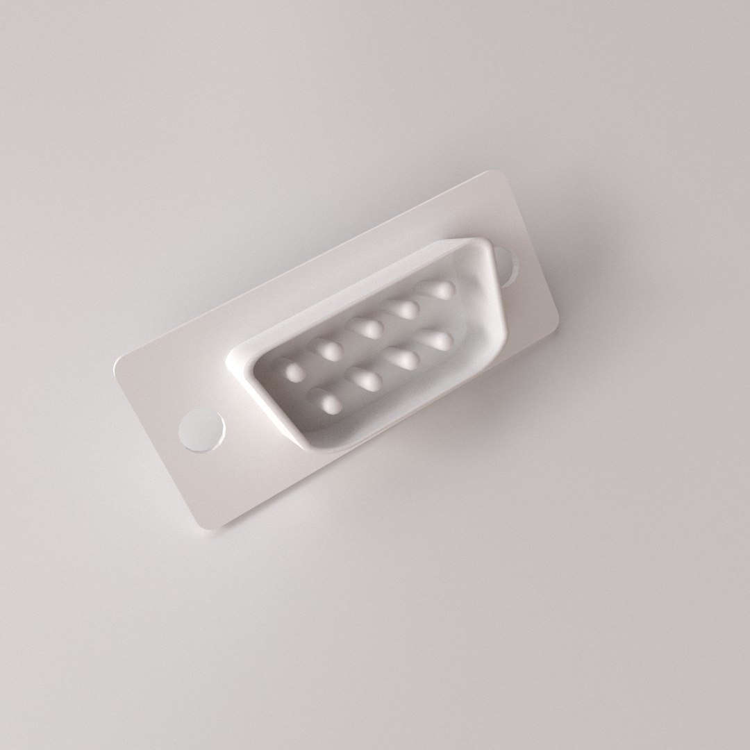 D-Sub Connector 9 Pin 3D Model - TurboSquid 1806679