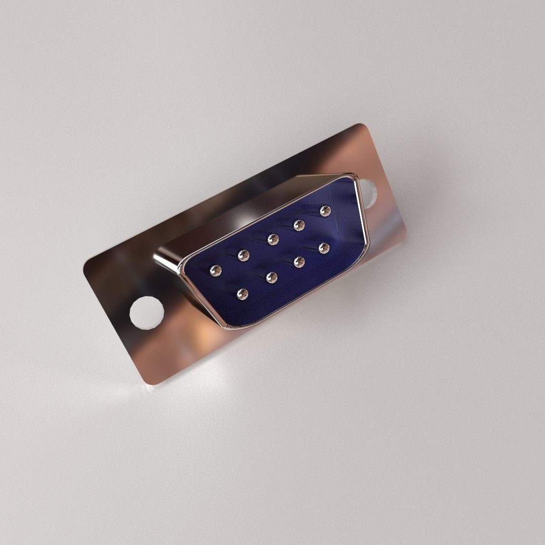 D-Sub Connector 9 Pin 3D Model - TurboSquid 1806679