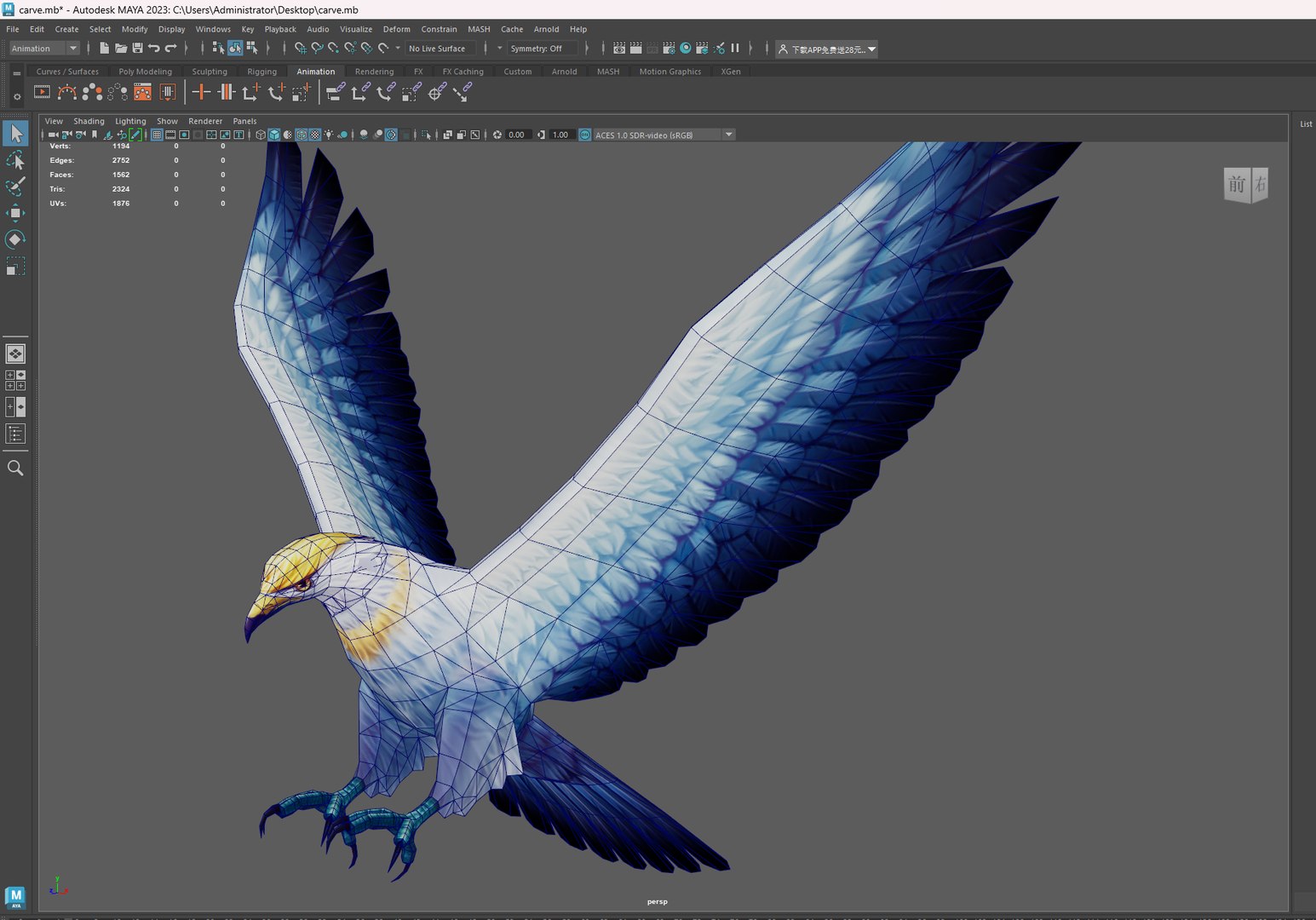 Eagle Rigged Animated Low Poly 3D Model - TurboSquid 2518025