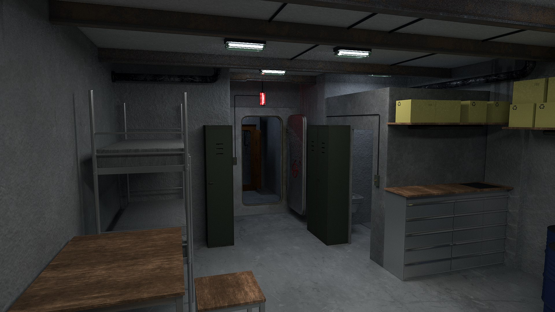3D Fallout Shelter And Little Boy Atomic Bomb Model - TurboSquid 1990468