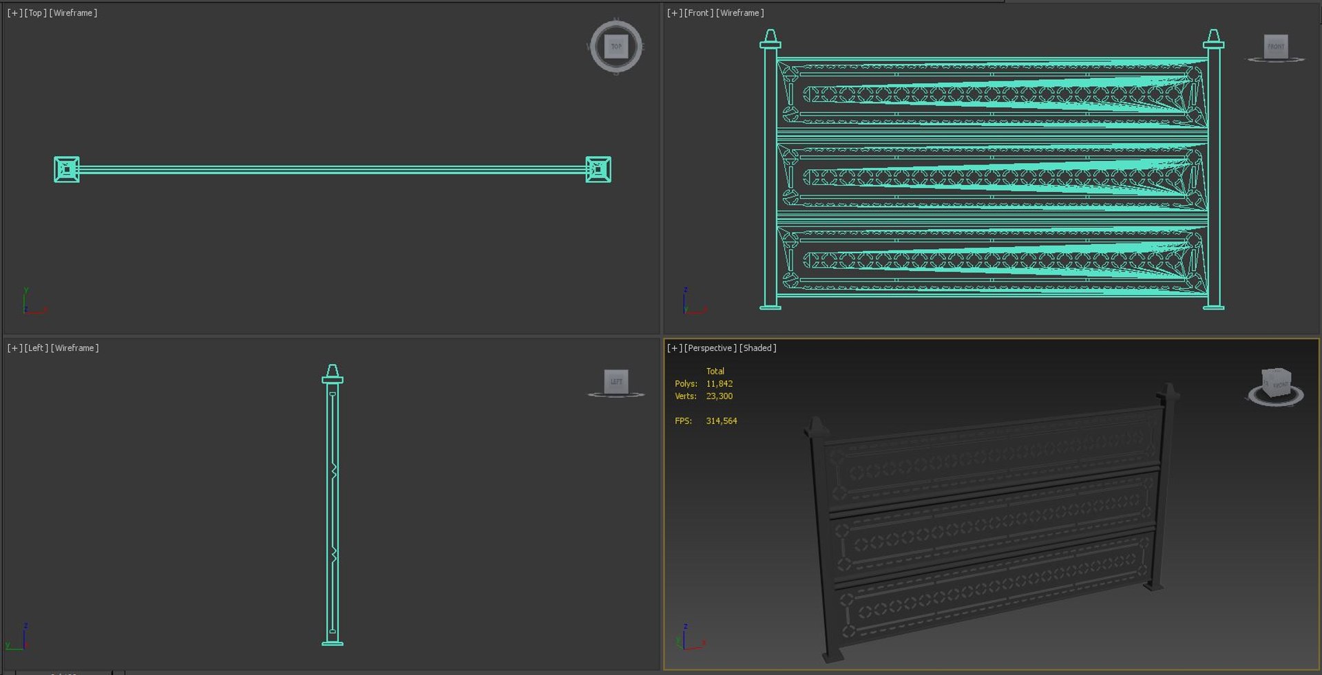 Railing Garden City Model - TurboSquid 1606276