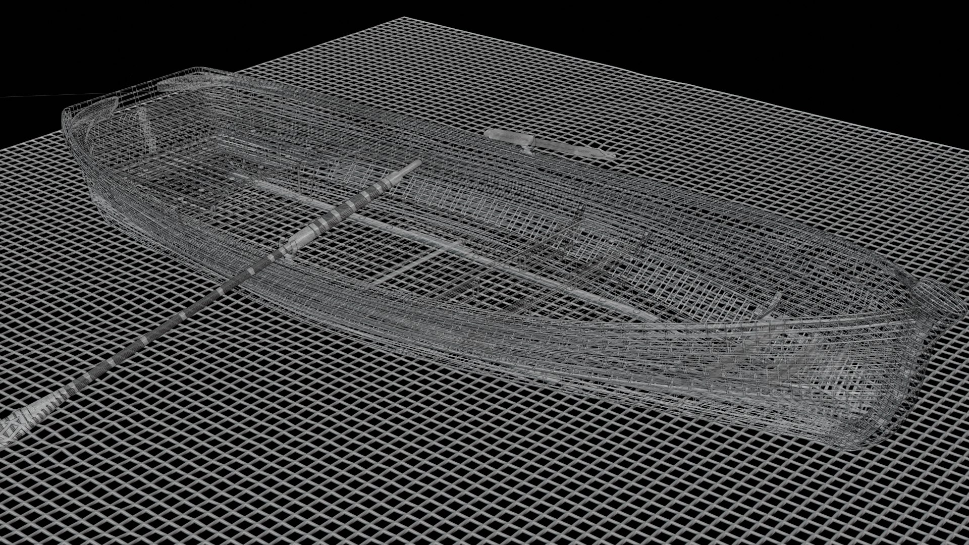 3D Wooden Row Boat - TurboSquid 1739339