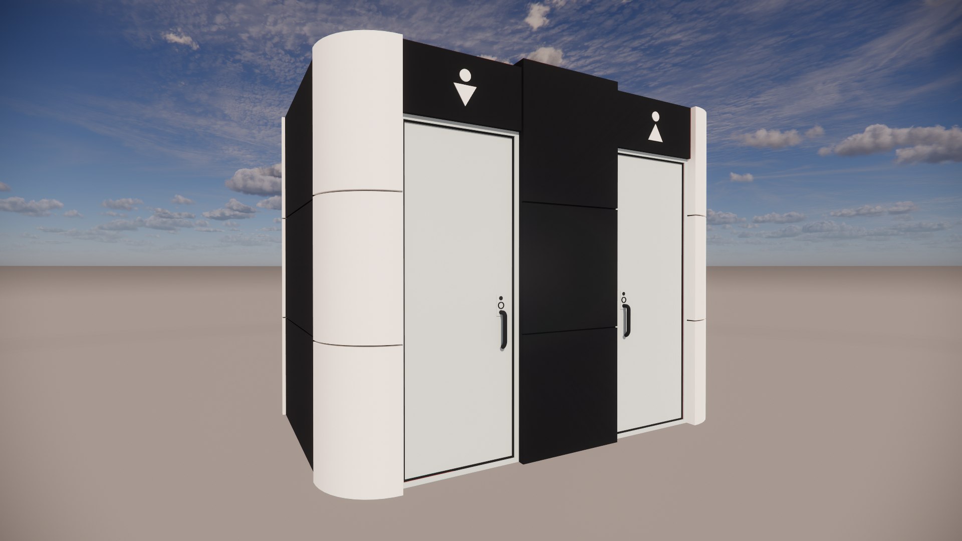 3D Model Public Restroom Building -B10 - TurboSquid 2463256