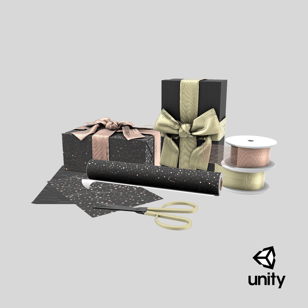 3D Gift Wrapping Set With Scissors(1) - TurboSquid 2372920