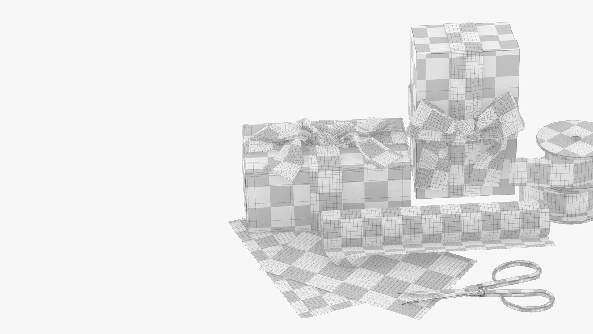 3D Gift Wrapping Set With Scissors(1) - TurboSquid 2372920