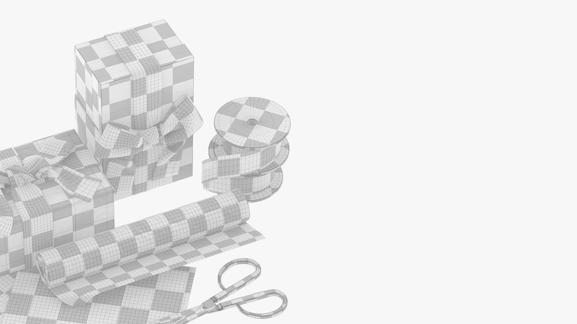 3D Gift Wrapping Set With Scissors(1) - TurboSquid 2372920