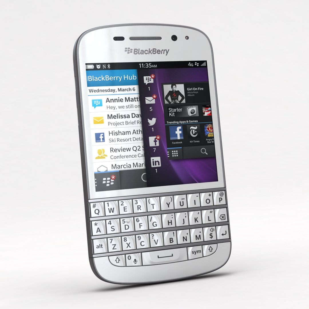 3d blackberry q10 black white
