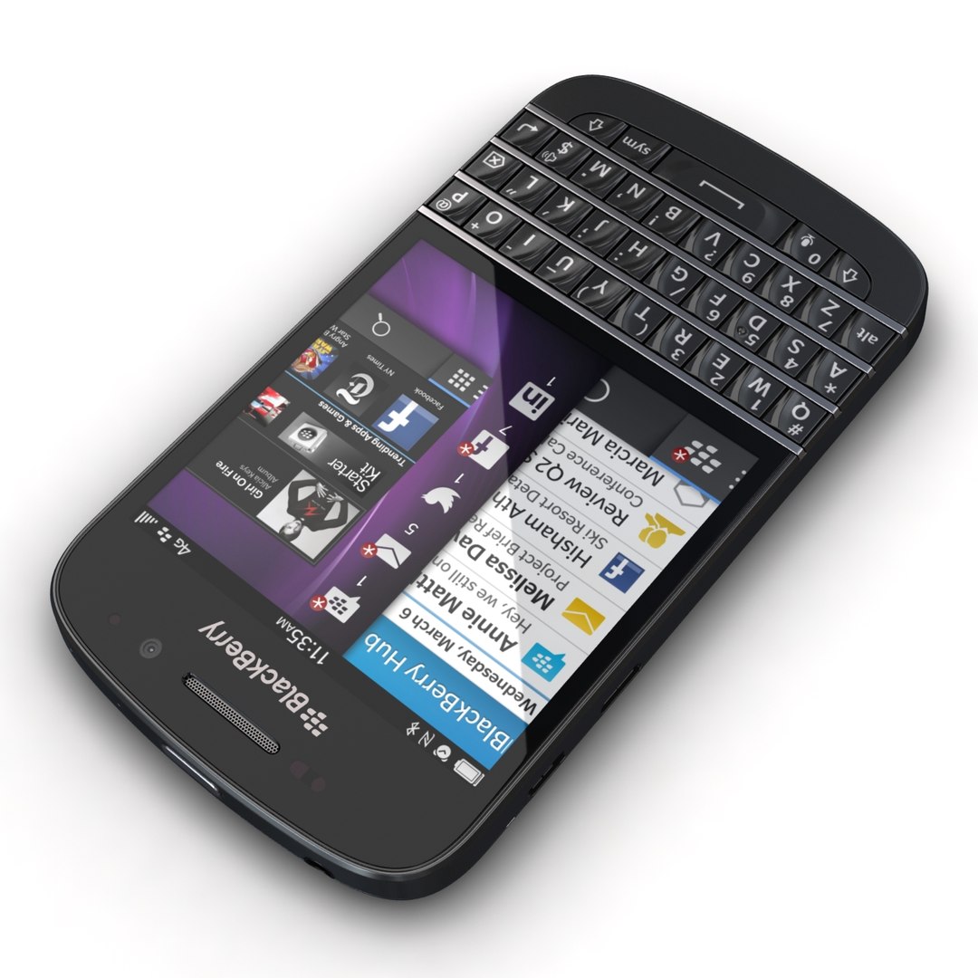 3d blackberry q10 black white