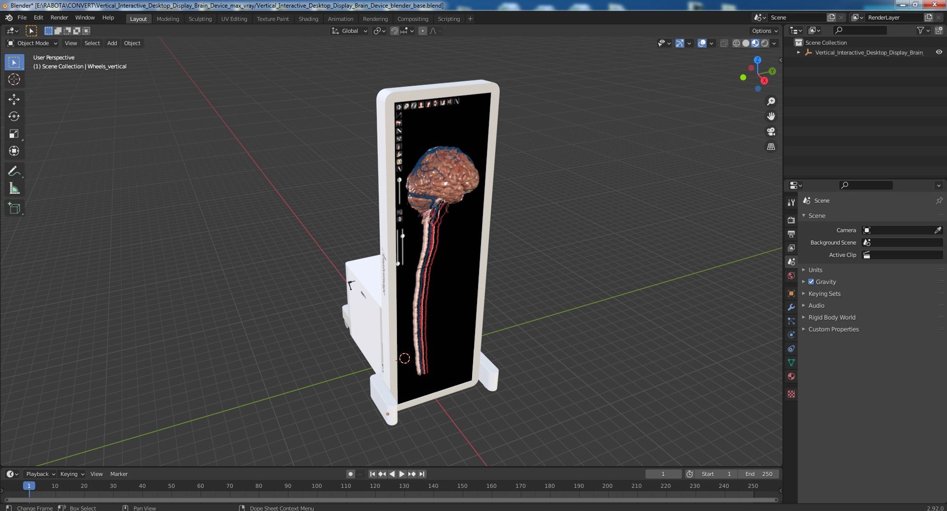 3D Vertical Interactive Desktop Display Brain Device model - TurboSquid ...