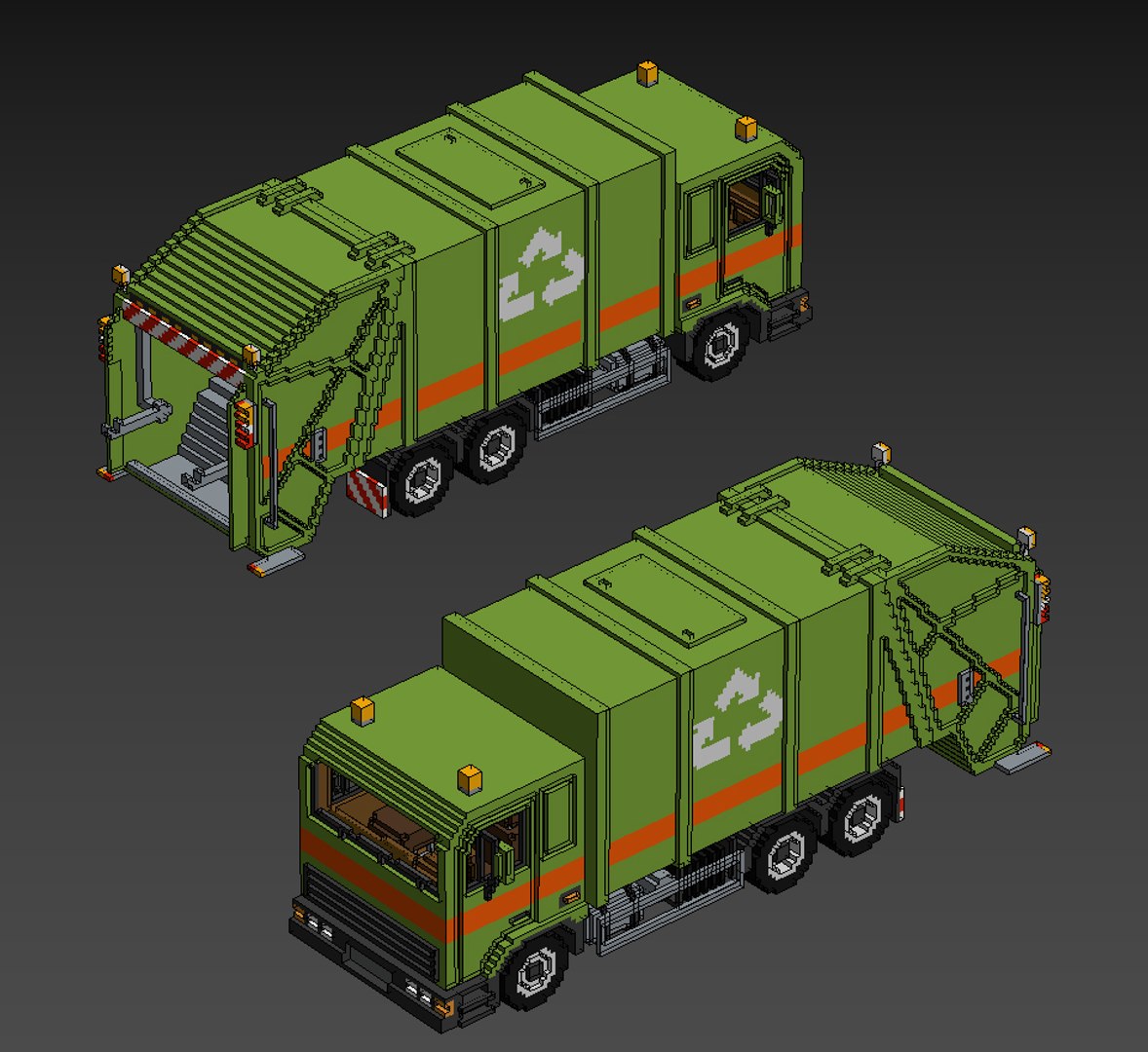 Voxel Garbage Truck 3D Model - TurboSquid 1444597