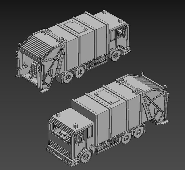 Voxel garbage truck 3D model - TurboSquid 1444597