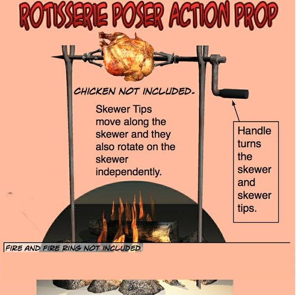 3d rotisserie poser action prop