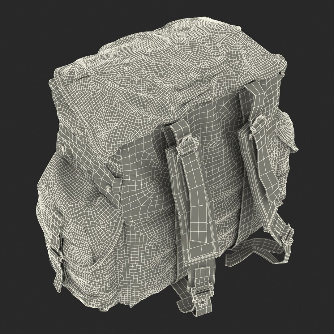 military backpack 3 3d model