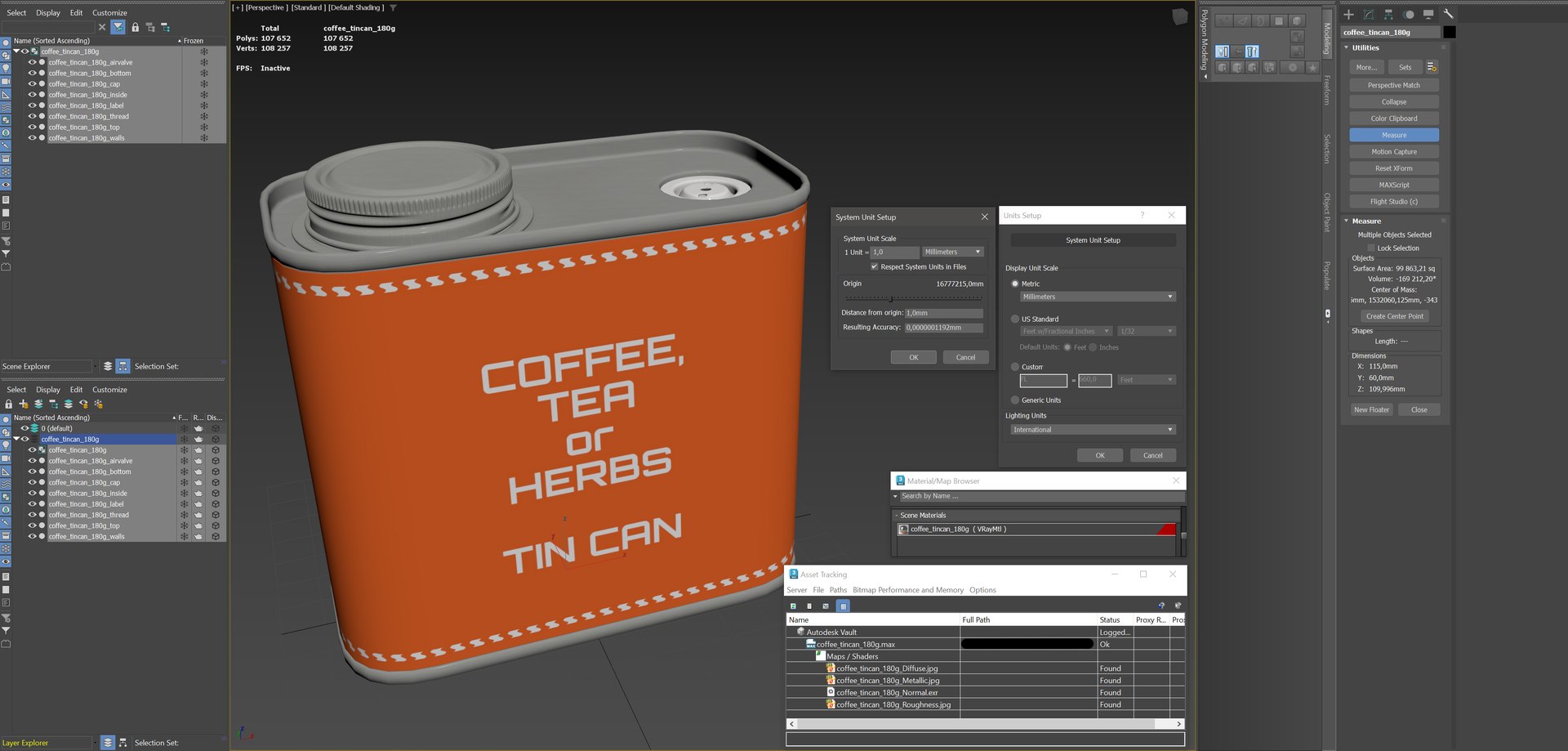 Coffee Tin Can 180g 3D Model - TurboSquid 2270592
