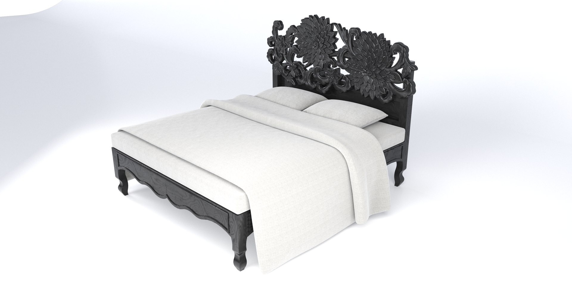 3D CARVED LOTUS BED Model - TurboSquid 2246273