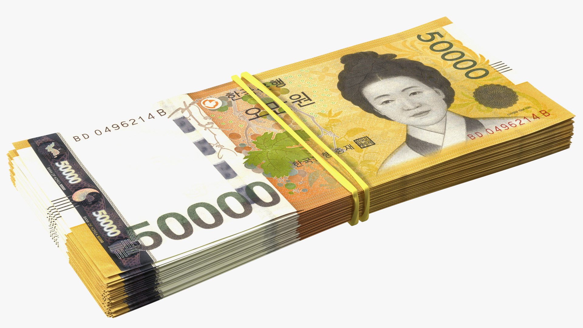 3D Stack of South Korean 50000 Won Banknotes - TurboSquid 1729215