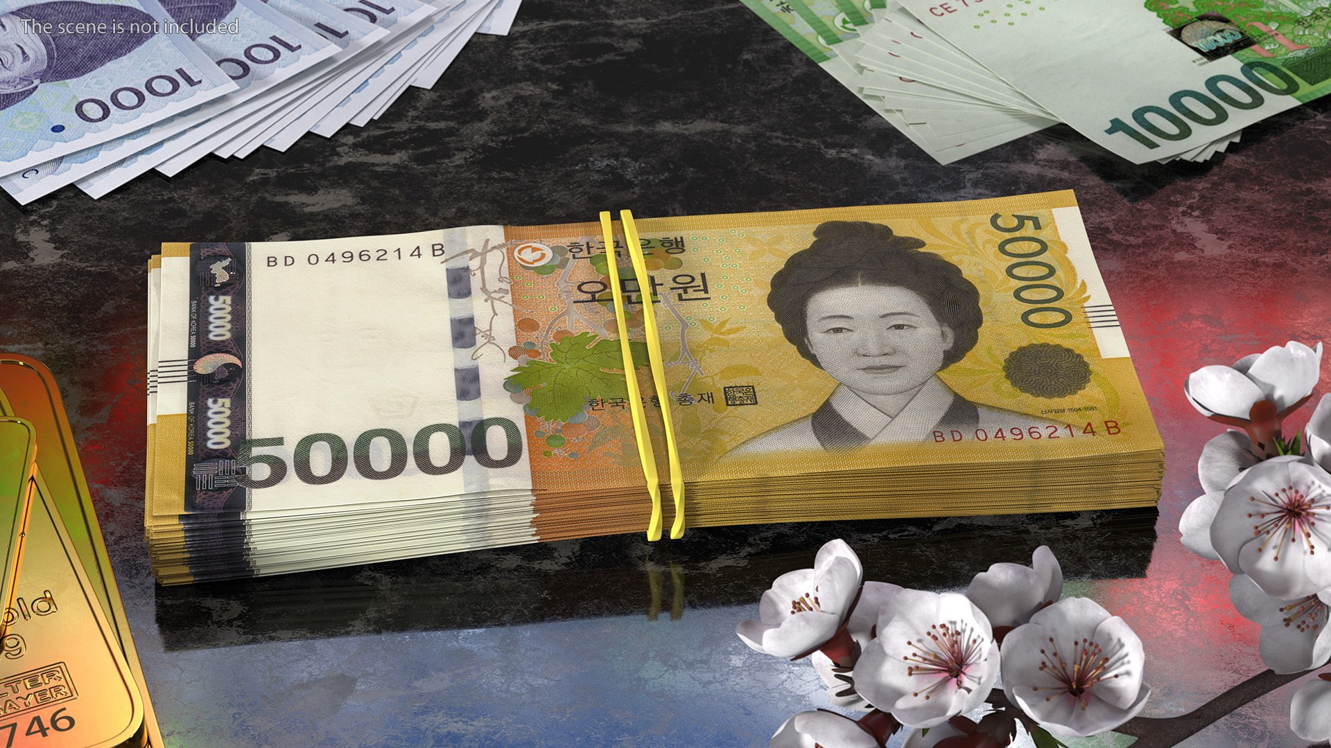 3D Stack Of South Korean 50000 Won Banknotes - TurboSquid 1729215