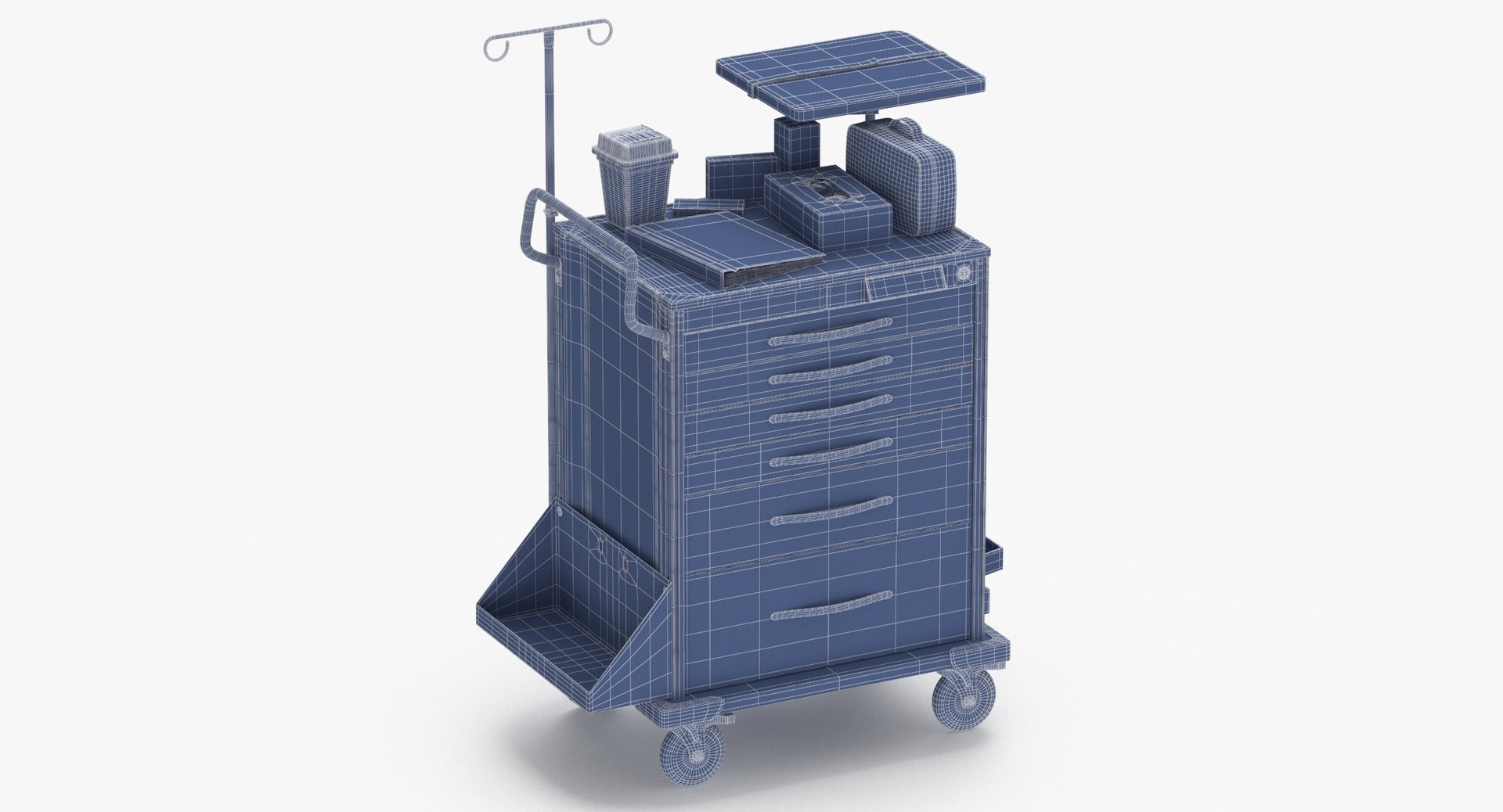 3D Case Cart Crash Cart Empty and In Use model - TurboSquid 1884967