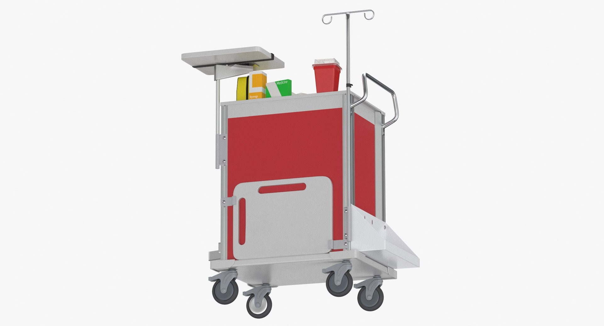 3D Case Cart Crash Cart Empty and In Use model - TurboSquid 1884967